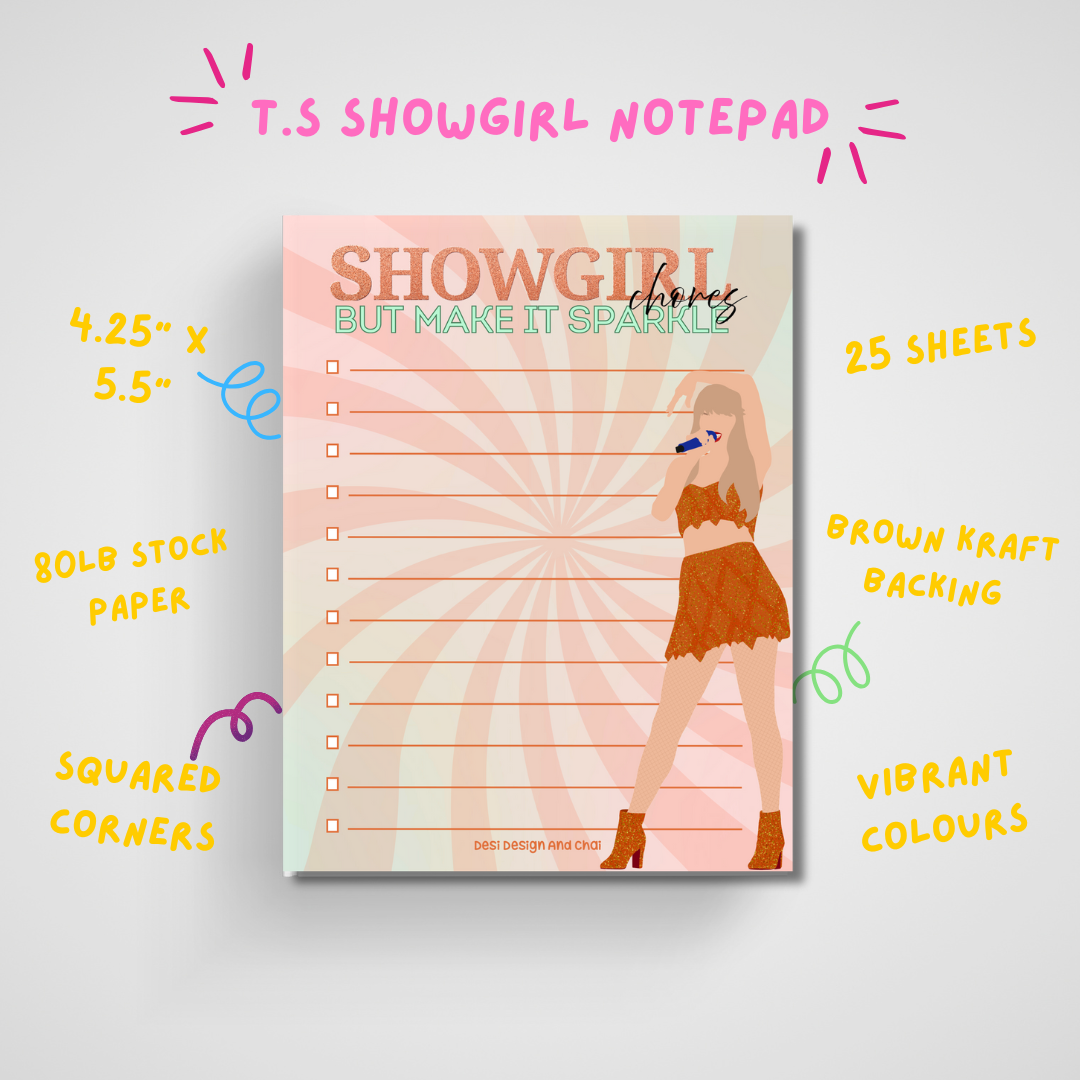 Taylor swift - Life of a showgirl - notepad - 25 sheets – Green Bubble ...